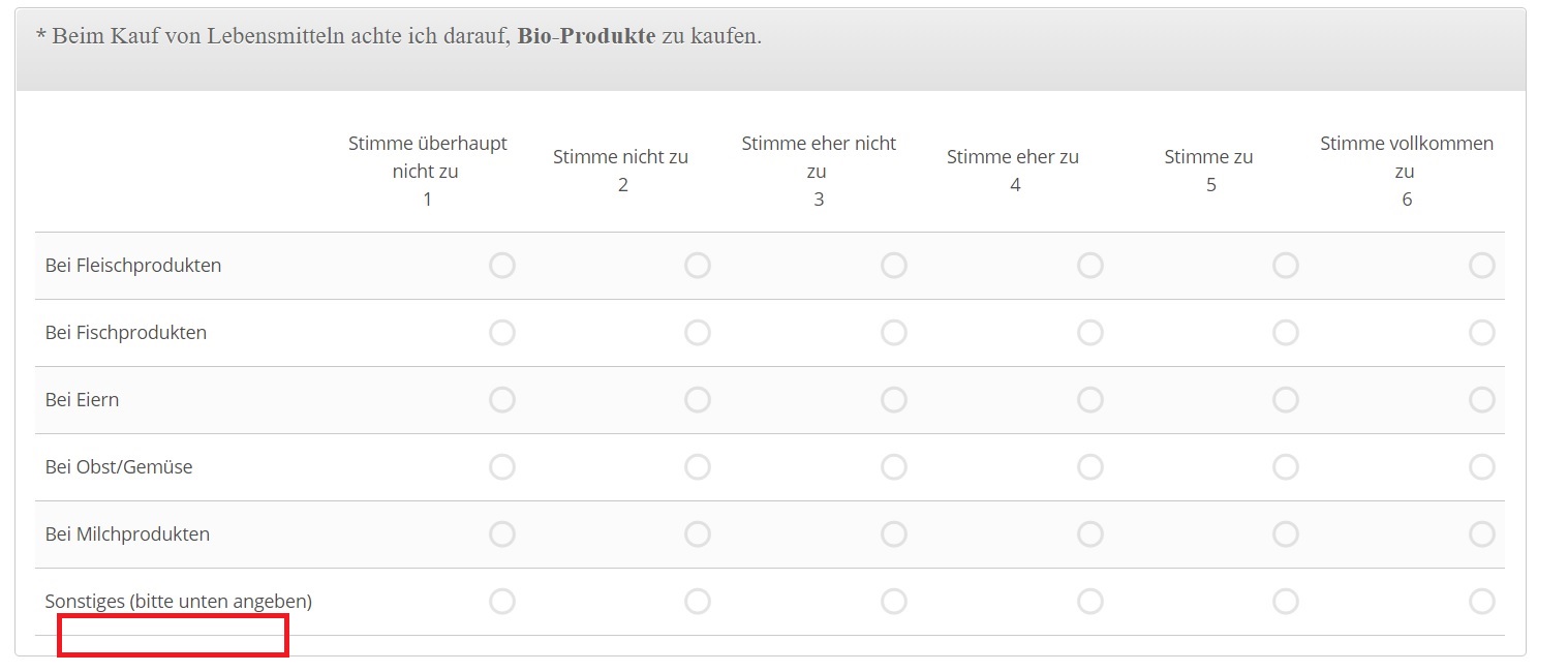 Matrix Mit Textfeld Bei Nur Einer Teilfrage Bei Den Anderen Nicht Limesurvey Forums 