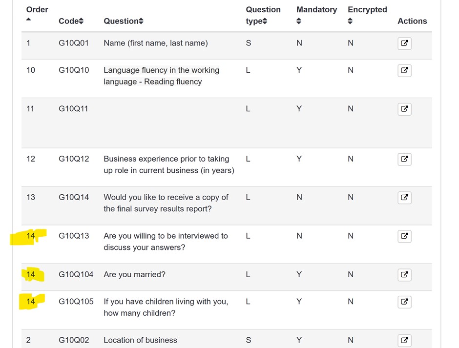 Sequence numbering of questions in group - LimeSurvey forums