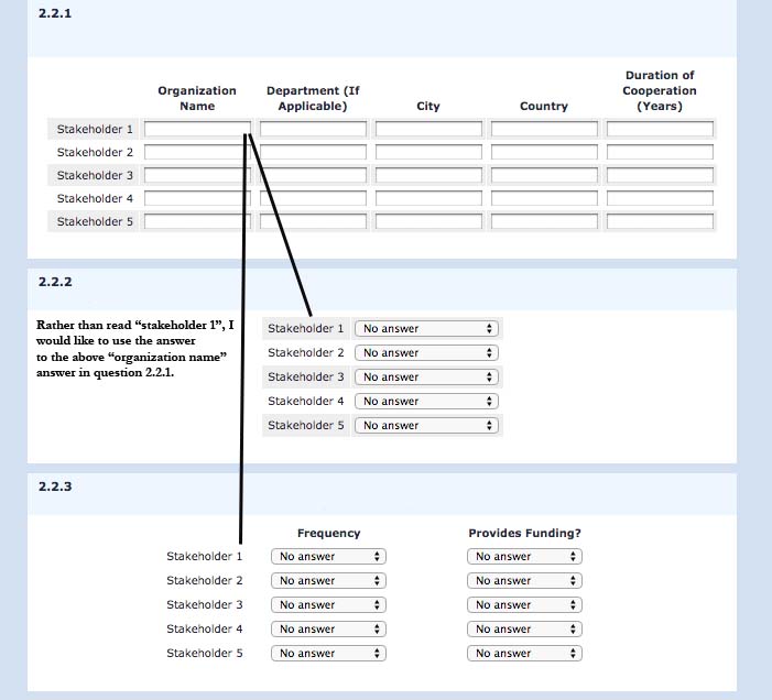 Answer From A Previous Question As Subquestion Text Limesurvey Forums 