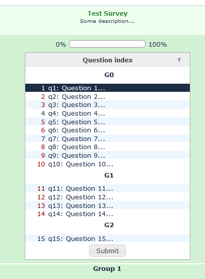 How to create a "question index" that could link to individual ...