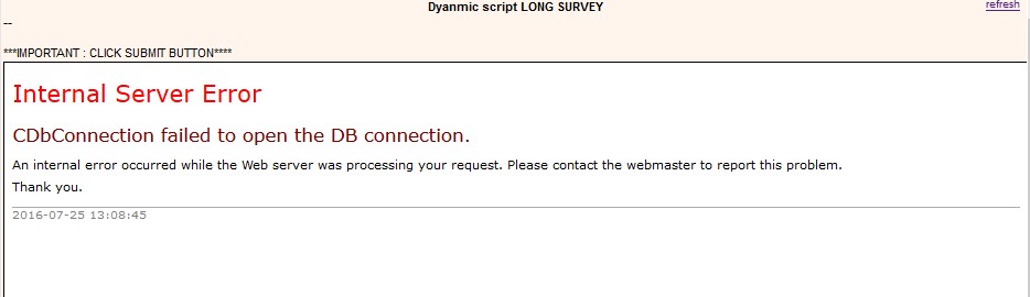 Internal Server Error Cdbconnection Failed To Open The Db Connection Limesurvey Forums 