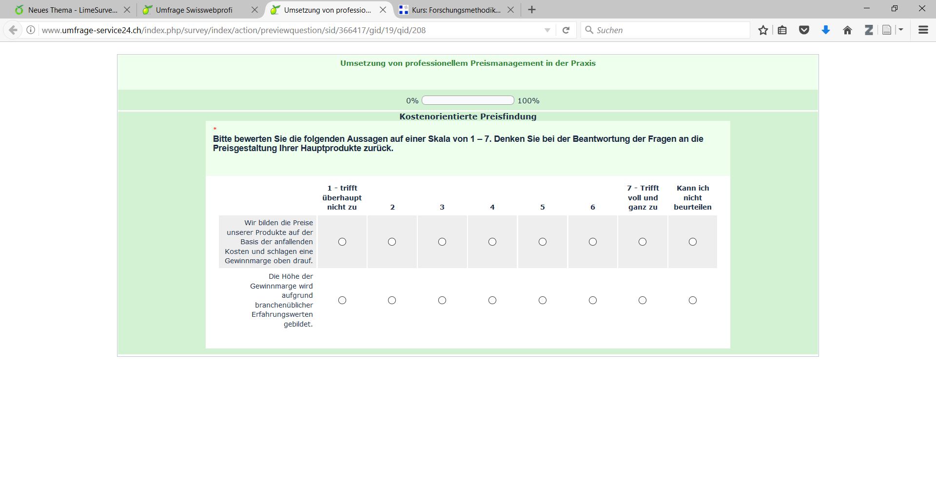 Matrix - Zahlen und Extrempunkte erstellen - LimeSurvey forums