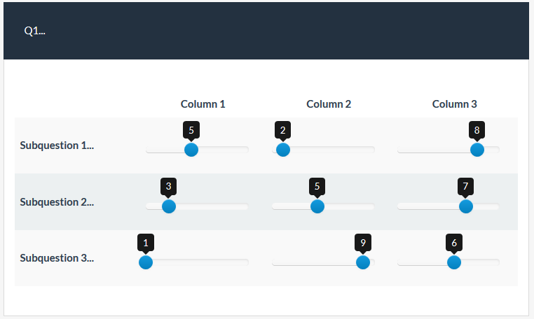 Slider Didn't work in Array (Number) - LimeSurvey Forums