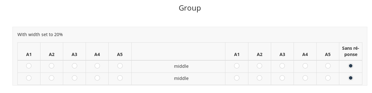 Array Dual Scale With Question In The Middle Limesurvey Forums