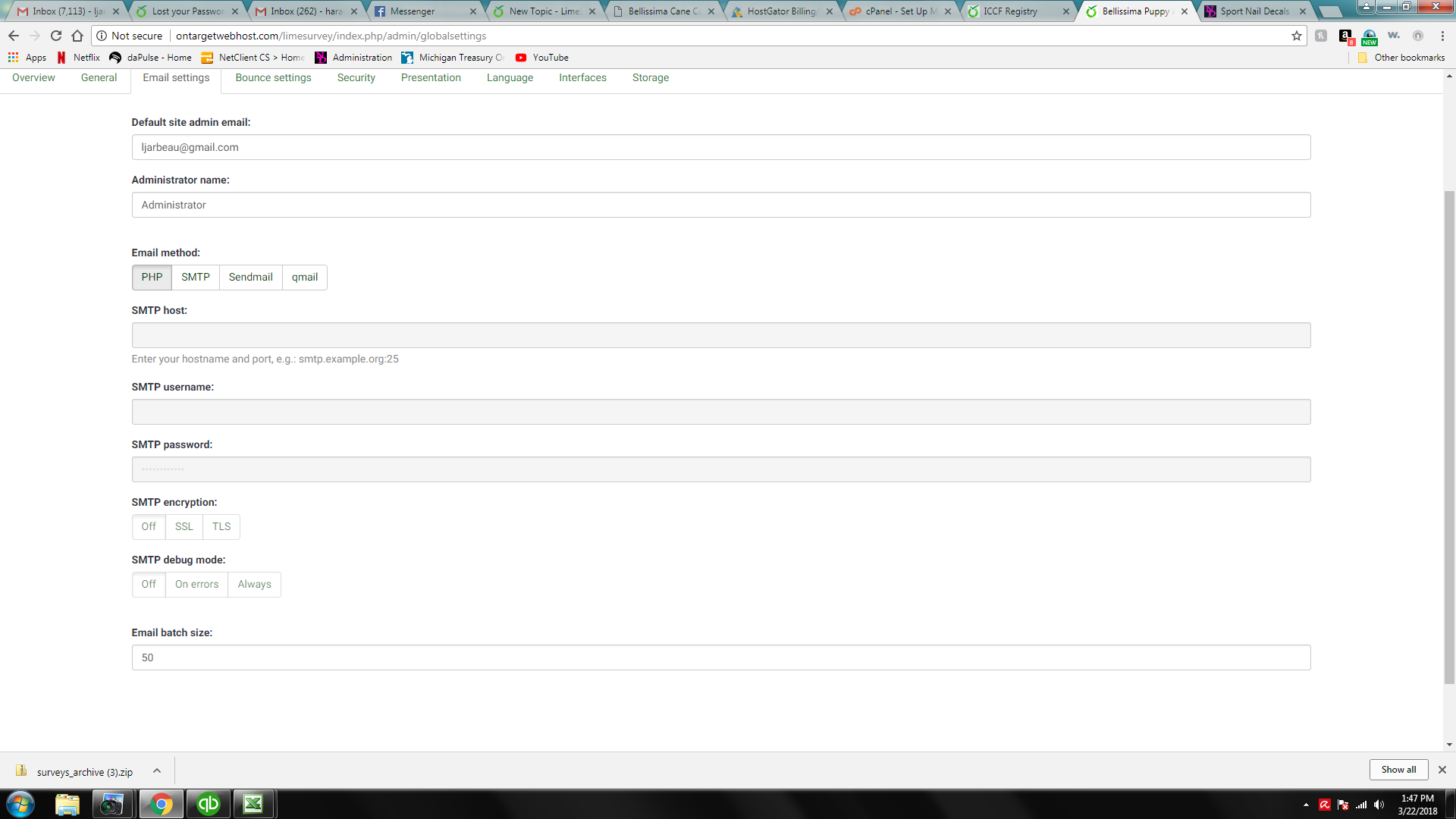 Email Notifications stopped - LimeSurvey Forums