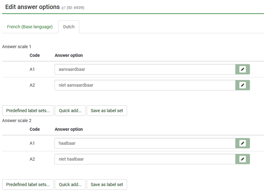 Creating A New Answers Label With Array Dual Scale Question Limesurvey Forums