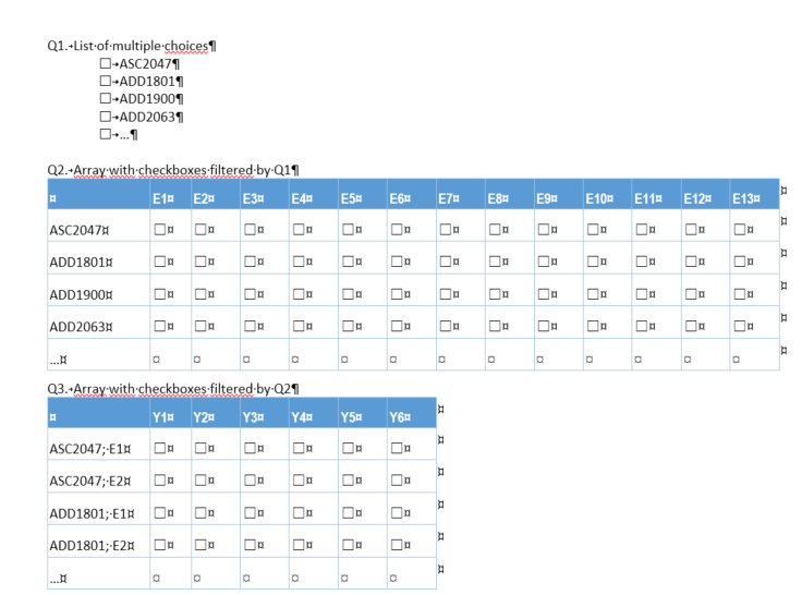 Using A Number Array With Checkboxes To Filter Another Array Limesurvey Forums