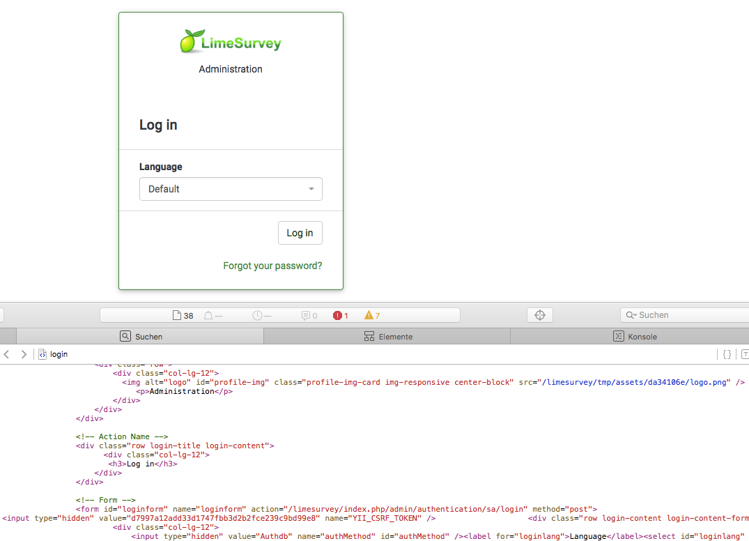can't login on admin page - no input fields for name and password !? - LimeSurvey Forums