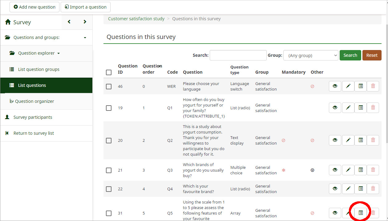 Array Qestions - LimeSurvey Forums